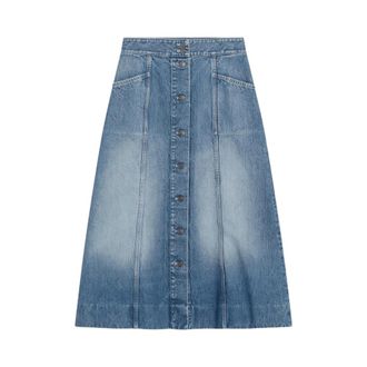 Valentino Pulverblauer Denim Midi-Rock - - Skirts - Damen - Blau - M