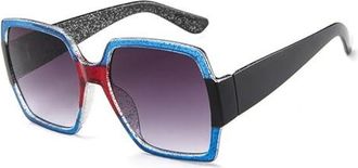 Generic Lunettes De Soleil Carr&eacute;es &Agrave; Grande Monture For Femmes, For Les Vacances, La Conduite En Plein Air(Blue)