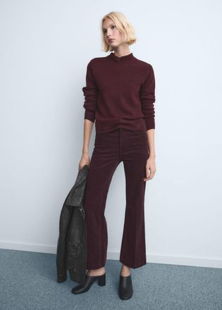 Mango Flared-Jeans aus Cord weinrot - Damen - 50 - MANGO
