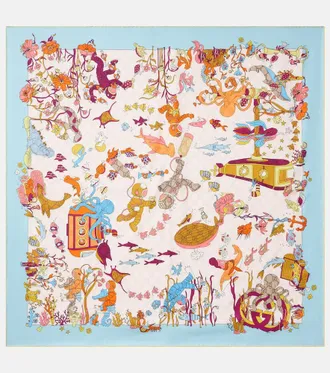 Gucci Bedrucktes Tuch GG aus Seiden-Twill