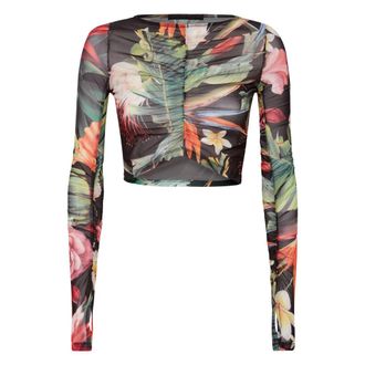 Philipp Plein Ls Top Flowers - - Tops - Damen - Mehrfarbig - XL