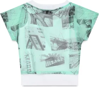 DKNY Cotton Elastane T-Shirt - Green