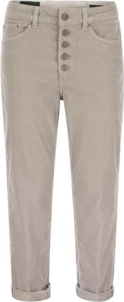 Dondup Femme, Pantalons, Gris, Taille: W27 Pantalon en Velours C&ocirc;tel&eacute; Coupe Droite
