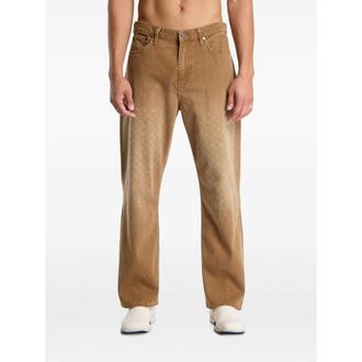 Daily Paper Clothing Amba Faded Monogram Straight-leg Jeans