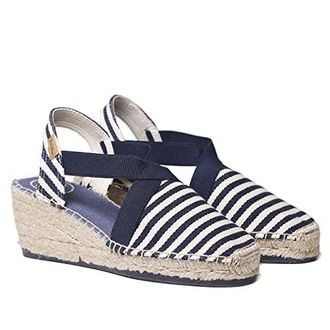 Toni Pons Espadrille pour Femme en Tissu de Coton - Terra - Marine, 37 EU