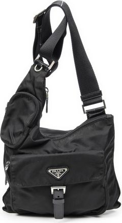 Prada Crossbody Bags - Fron Pocket Saddle Bag - Gr. unisize - in Schwarz - f&uuml;r Damen