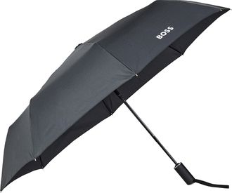 HUGO BOSS Loop Black Regenschirm Taschenschirm aus Polyester in der Farbe Schwarz, Ma&szlig;e offen: L&auml;nge ca. 60 cm, Durchmesser ca. 100 cm, HUF304A