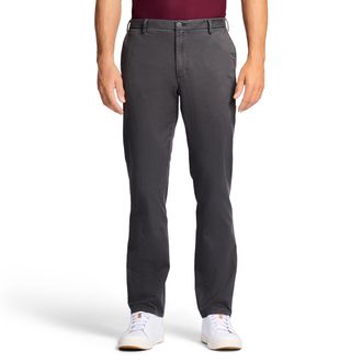 Izod Herren Saltwater Stretch-Chinohose mit Flacher Vorderseite, gerade Passform Lässige Hose, Asphalt, 33W / 32L