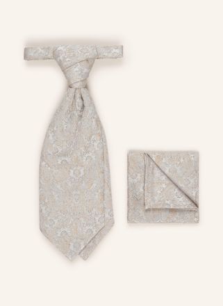 Wilvorst Wilvorst Set: Krawatte Und Einstecktuch beige