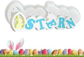 Generic Moule en silicone pour oeufs de P&acirc;ques - R&eacute;utilisable - D&eacute;moulage facile - Moules en silicone pour fabrication de bougies de P&acirc;ques | Pour pl&acirc;tre, arg