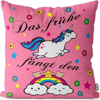 Void Watches as fr&uuml;he Einhorn f&auml;ngt den Regenbogen Kissenbezug Kissenh&uuml;lle Outdoor Indoor, Kissen Gr&ouml;&szlig;e:40 x 40 cm