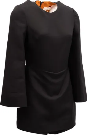 Valentino Garavani Womens Black Mini Dress With Flared Sleeves