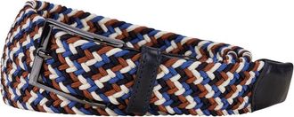 Tom Rusborg Elastischer Flechtg&uuml;rtel mit Leder-Details im Farbmix in