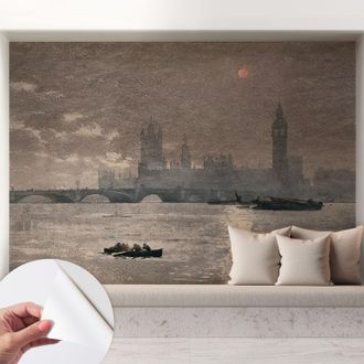 Tulup Carta Da Parati Adesiva - Lavabile - Decorazione Murale - Per Cucina - Pellicola Decorativa Panorama Notturno 208x146 Cm