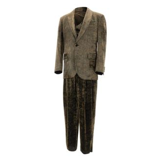 Emporio Armani Homme, Costumes, Brun, Taille: M Costume Trois Pi&egrave;ces en Velours