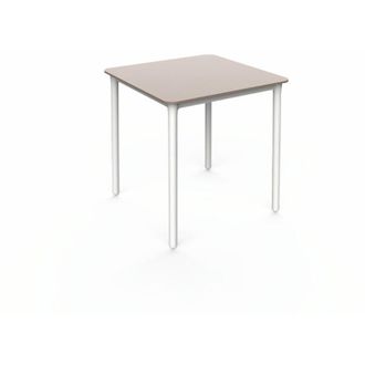 Resol garbar marsella Table Carr&eacute;e Int&eacute;rieure, Ext&eacute;rieure 70x70 Pied Blanc - Tableau Sable