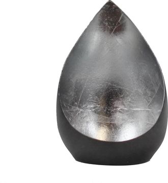 Mitienda Teelichthalter, Schale Flame anthrazit/silbern, Teelichtschale aus Metall, Dekolicht, Deko