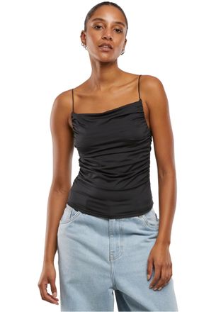 Urban Classics Damen Top Ladies Waterfall Jersey Top, Spaghettitr&auml;ger Top mit flie&szlig;ender Wasserfall-Raffung, Gr&ouml;&szlig;en XS - XL