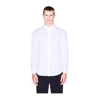 A|X Armani Exchange Homme, Chemises, Blanc, Taille: L Chemise en lin coupe classique