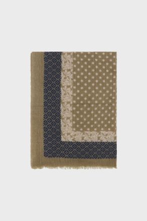 Gerard Darel Echarpe imprim&eacute;e en laine et cachemire - RANIAH - Vert Kaki