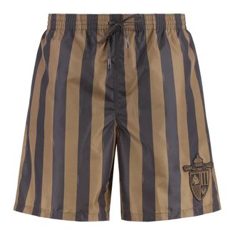 Fendi Gestreifte Badehose mit elastischem Bund - - Swimwear - Herren - Braun - M