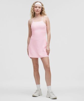 lululemon Align Kleid mit Seitenschlitz und Spaghettiträgern für Frauen - Größe 10 in Pink Organza