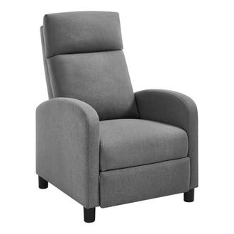 Woltu Fauteuil Relax, Fauteuil Inclinable, Canap&eacute; 1 Place, Dossier et Repose-Pieds R&eacute;glables, Appui-t&ecirc;te, Assise Rembourr&eacute;e, Lin, Gris Fonc&eacute;, SKS58dgr