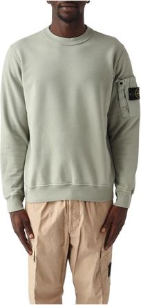 Stone Island Homme, Sweatshirts et sweats &agrave; capuche, Vert, Taille: L SweaT-shirt ras du cou avec poche saisonni&egrave;re