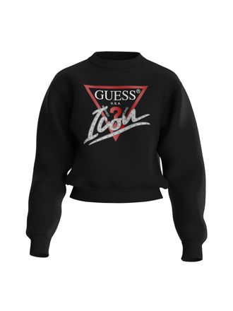 Guess Guess Damen-Logo-Sweatshirt, Schwarz W4YQ25 KB681 JBLK (FR ES, Buchstaben, L, Regular, Regular, Schwarz)