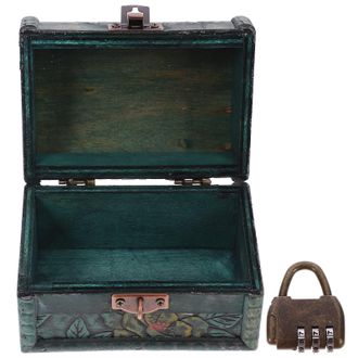 Hemobllo SHINEOFI Antike Kleine Holzkiste Schmuckaufbewahrung Vintage Schatztruhe mit Deckel Holzbox f&uuml;r Schmuck und Erinnerungen Dekorative Aufbewahrungsbox f