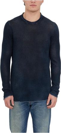 Avant Toi Homme, Pulls, Bleu, Taille: L Maglia girocollo in lino