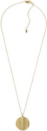 Fossil Collier &agrave; pendentifs ronds en acier inoxydable dor&eacute; avec fermoir mousqueton pour femmes