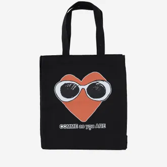 Black Score Mens Cotton Shopping Bag With Print Black Shoulder