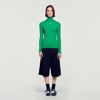 Sandro Pull col roul&eacute; en maille torsad&eacute;e