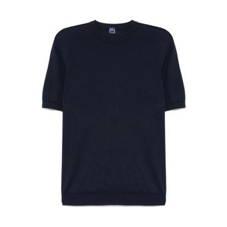 Fedeli Homme, Tops, Bleu, Taille: 2XL T-shirt col rond bleu marine