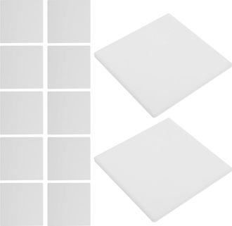 DOITOOL 12 St&uuml;ck Teiliges Unglasierte Wei&szlig;e Keramikfliesen zum Basteln Quadratische DIY Untersetzer f&uuml;r Acrylgie&szlig;en Tintenmalerei Kreative Kunstprojekte Gesch