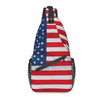 AOOEDM American Flag Crossbody Sling Rucksack American Shoulder Chest Sling Bag Travel Daypack für Damen Herren