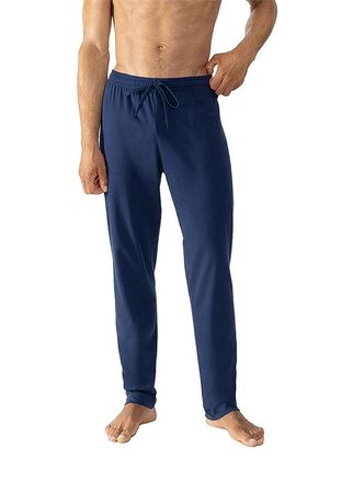 Mey Mey Herren Hose blau Jersey-Baumwolle unifarben