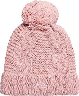 Superdry Vintage Cable Beanie, B&eacute;ret Femme, Tweed Rosa