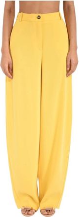 Elisabetta Franchi Femme, Pantalons, Jaune, Taille: 44 FR Wide Pantalons