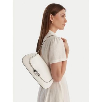 Calvin Klein Handtasche Calvin Klein Hardware Flap Shoulder Bag LV04F3146G Wei&szlig;