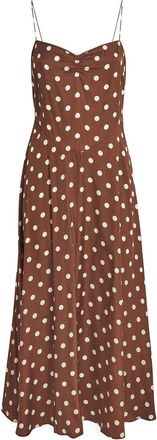 D&ocirc;en D&ocirc;en Silk-Blend Satin Lorraine Midi Dress Size L