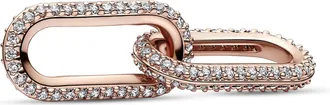 Pandora ME Pavé Doppelter Styling-Link aus rosévergoldeter Metalllegierung, mit Cubic Zirkonia verziert, aus der PANDORA Me Collection, 789660C01