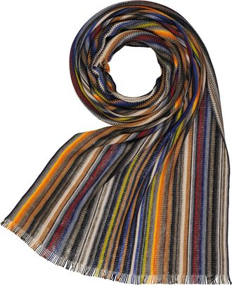 Dante Herren Schal mehrfarbig Woll-Stoff gestreift