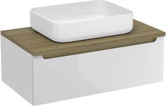 Puma Naturel - Meuble de salle de bain sous lavabo Stilla 80x30x45 cm blanc (STILLAD08005DBK)