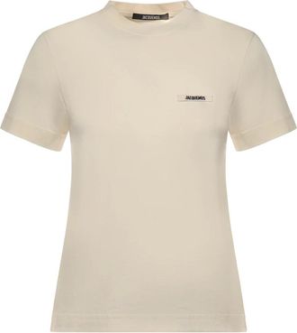 Jacquemus Femme, Tops, Beige, Taille: 38 FR Le Grosgrain T-Shirt