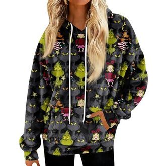 Generic Le Grinch Sweat A Capuche Femme Noël Vetement Adulte The Pull Polaire Hiver De Chaud Noel Sweet Oversize Pilou Costume Deguisement 2025 Femmes Vêtemen