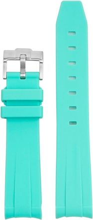 Generic QTYQWC Gebogenes Ende 20mm Nature Fluor Gummi -Uhrenband Ersetzen Sie Neue grüne Submariner Explorer 2 Rollenwächter