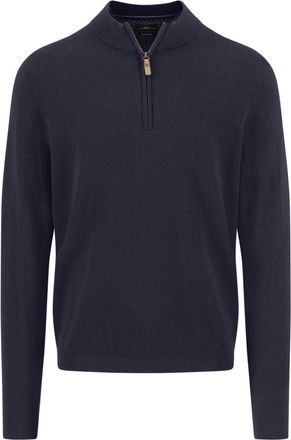 Fynch-Hatton Troyer aus Baumwoll-Kaschmir-Mix mit Rei&szlig;verschluss Navy/XXL