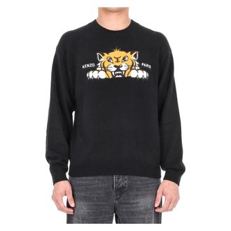 Kenzo Happy Tiger Jumper - - Knitwear - Herren - Schwarzk - XL